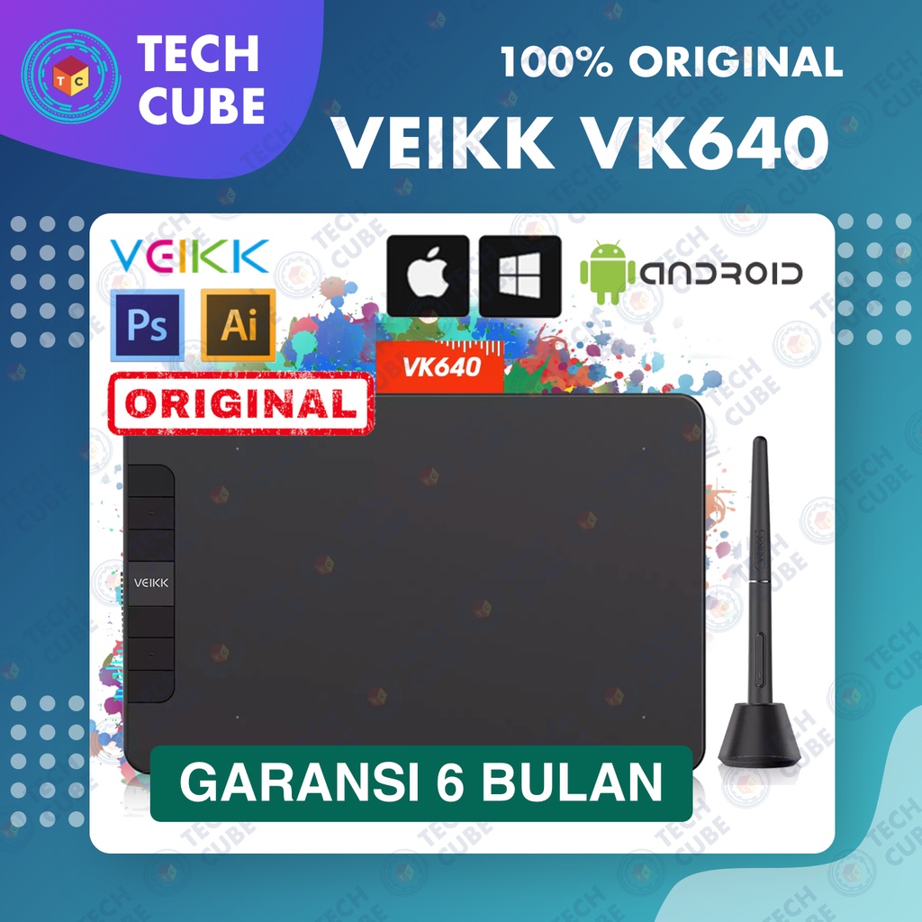 Jual VEIKK VK640 Digital Graphic Drawing Pen Tablet OSU Alter S640 A30 ...