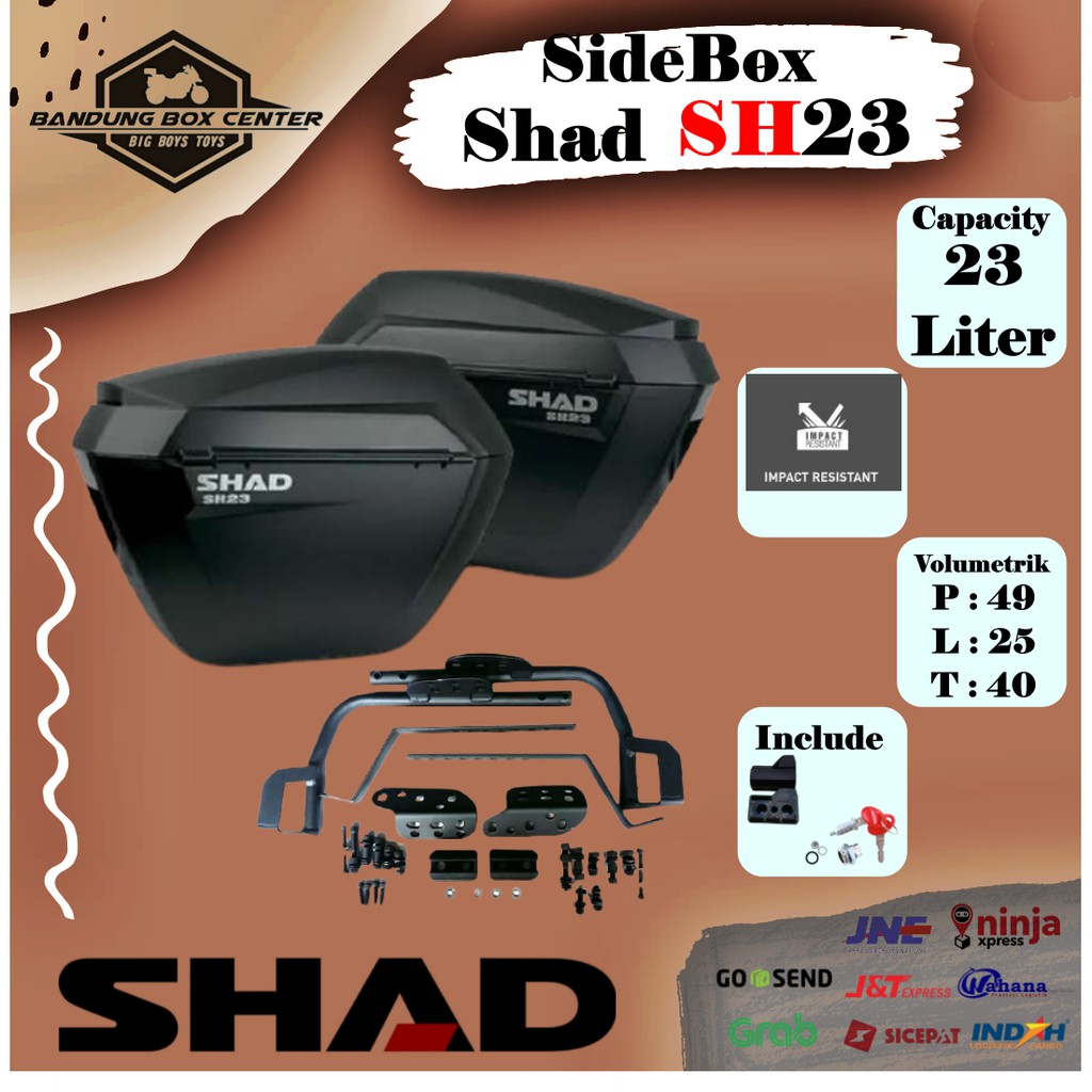Jual Sidebox Side Box Box Samping Shad SH23 termasuk Bracket 3P System ...