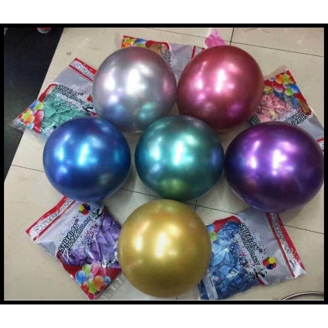 Jual Balon Latex Metalik Chrome / Balloon Chrome 12inch Perpack isi 50 ...