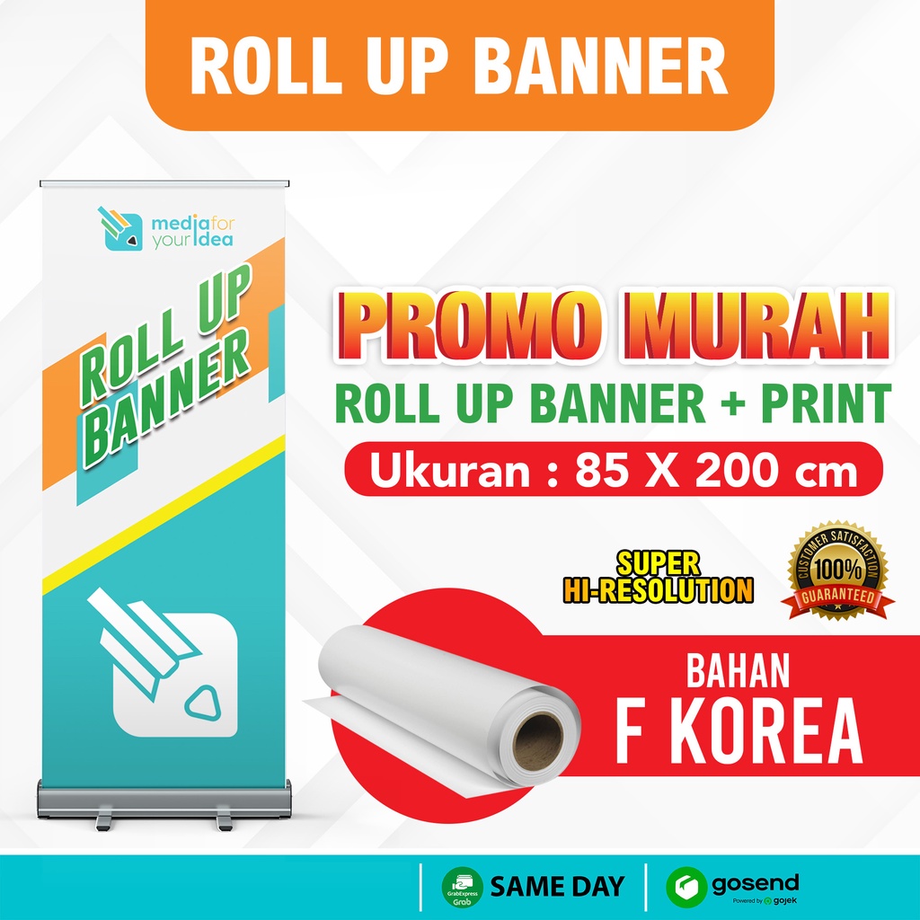 Jual PROMO Roll Up Banner 85 x 200 cm + Print / Cetak Flexi Korea | Shopee Indonesia
