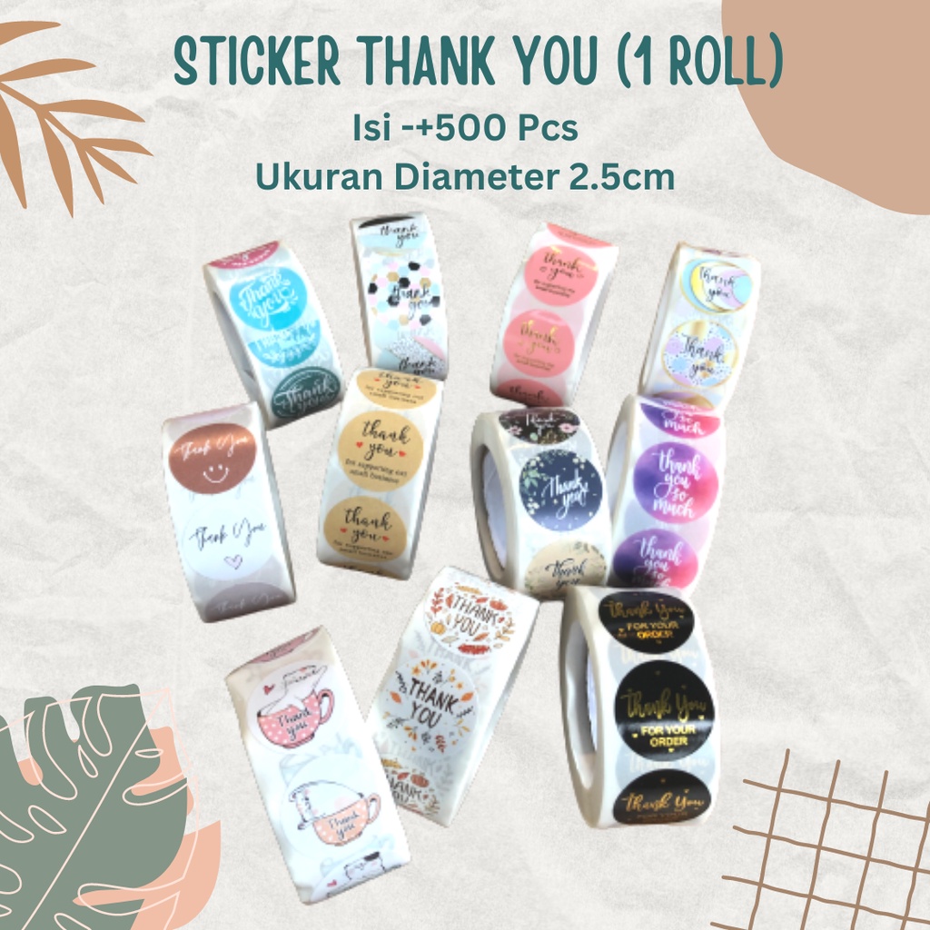 Jual 1 Roll 500pcs Stiker Label Thank You 2 5cm Stiker Segel Bulat