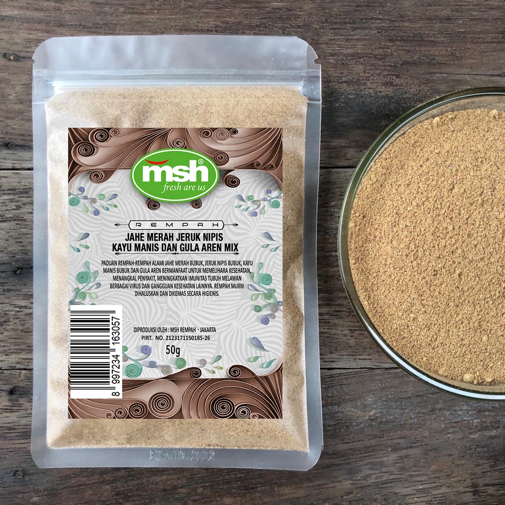 Jual MSH Jahe Merah, Jeruk Nipis, Kayu Manis dan Gula Aren Mix 50 g ...