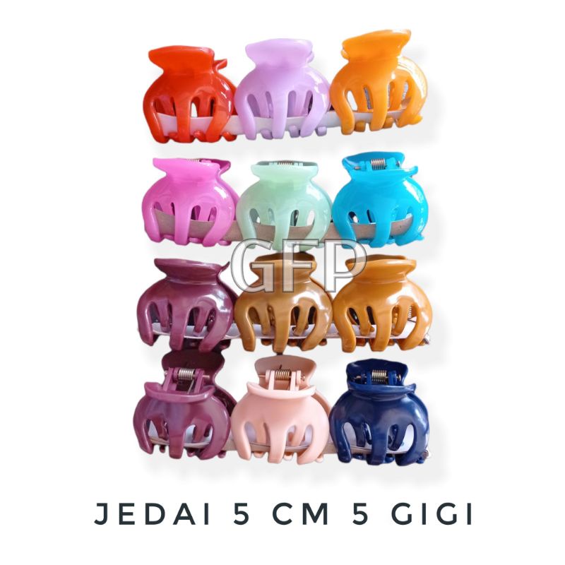Jual Jedai 5 CM Warna Cantik - Jepit Korea 3 Gigi 5 Gigi Besar Model Cakar - Ikat Rambut Besar ...