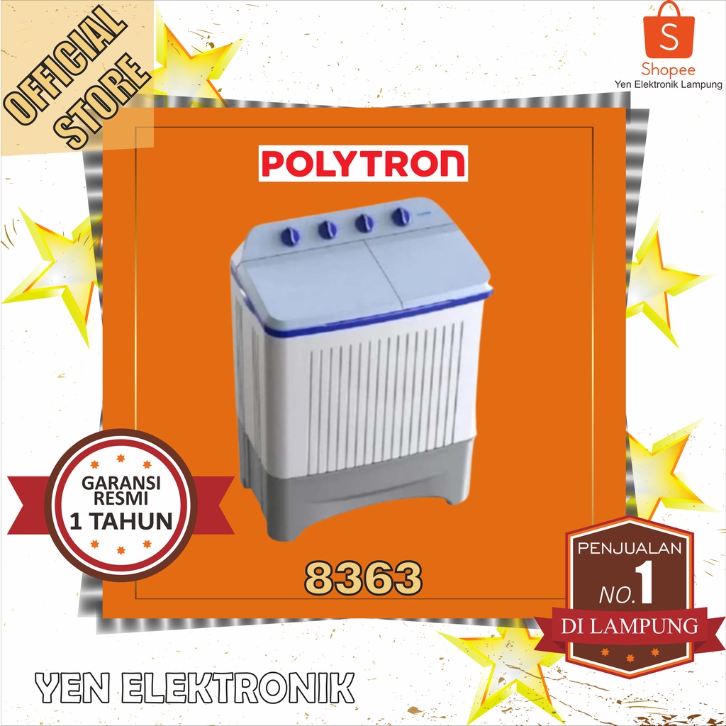 Jual Mesin Cuci Polytron PWM 8363 / 2 Tabung Kapasitas 8 KG Garansi ...