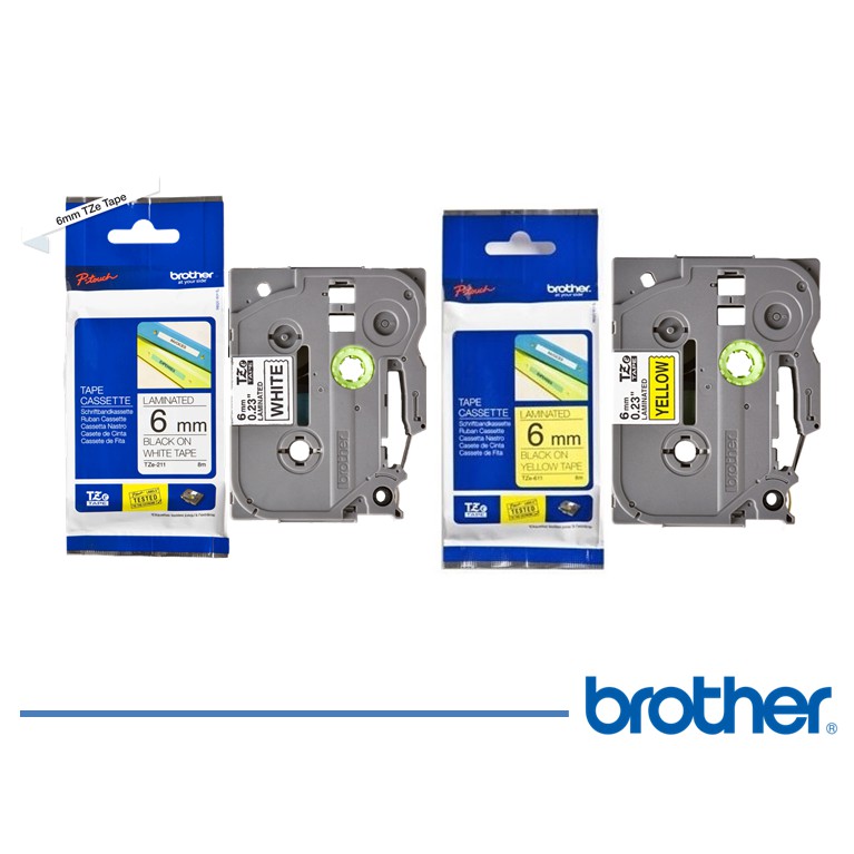 Jual Brother Label Tape TZE-211 TZE-611 Laminated Tapes 6mm - Original ...