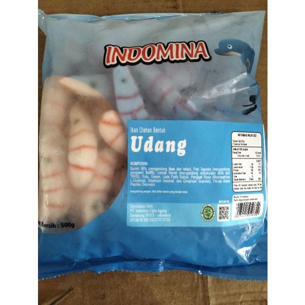 Jual Indomina Ikan olahan bentuk udang 500gram frozen food | Shopee ...