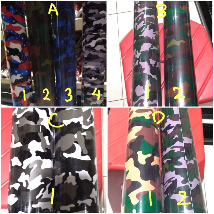 Jual Sticker Motor Army Doreng tentara meteran (lebar 50cm) | Shopee ...