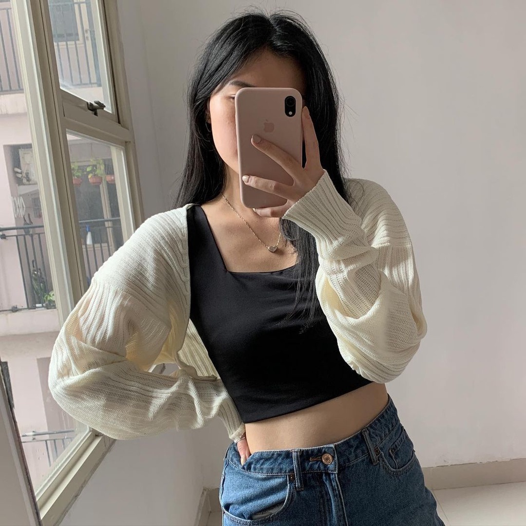 Jual LIAM OVERSIZE CROP BOLERO CARDIGAN RAJUT | Shopee Indonesia