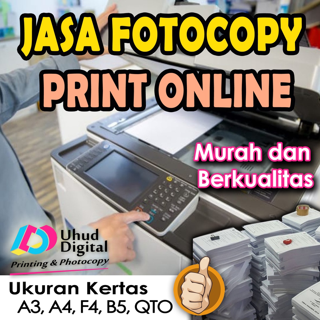 Jual JASA PRINT/CETAK WARNA COLOUR TERMURAH A3/A4/A5/Qto/F4/B5 HVS 80 ...
