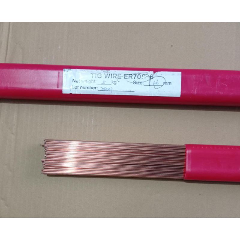 Jual kawat las tig rod argon besi TGS50 ER70S DIAMETER 1.6 BERAT 5 kg / 1 BOX | Shopee Indonesia