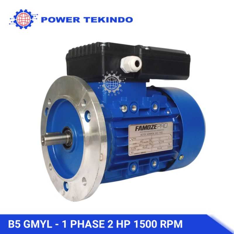 Jual Famoze Pro Dinamo B5 1 Phase 2 HP 1500 RPM Flange GMYL Penggerak Mesin Gearbox NMRV ...