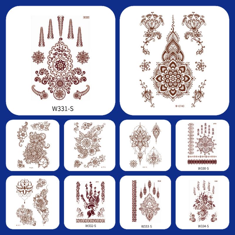 Jual HENNA HENA STICKER TATTO TEMPORARY BROWN MARON | Shopee Indonesia