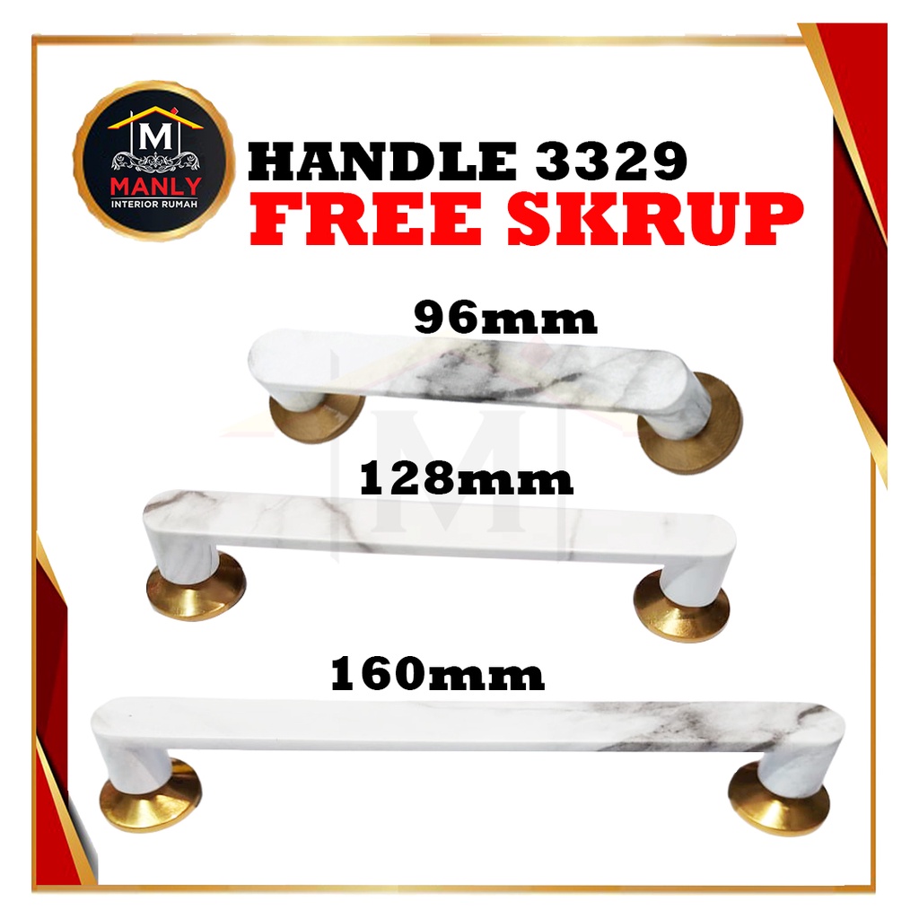 Jual Tarikan Marmer Handle Marmer Handle Lemari 96mm, 128mm & 160mm ...