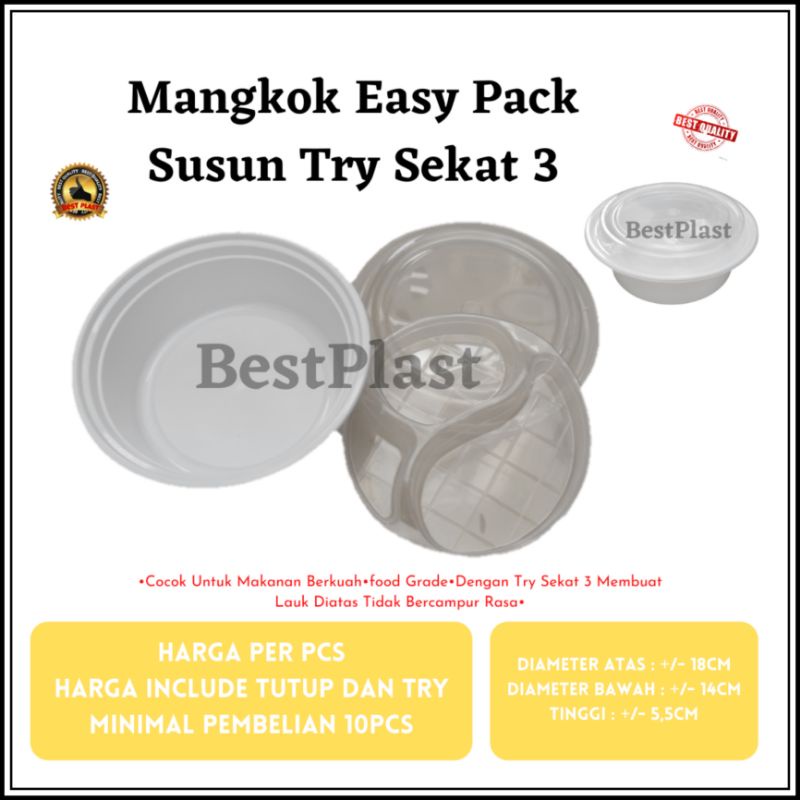 Jual Thinwall mangkong Try Easy Pack/ try sekat 3 plus mangkok Minimum ...