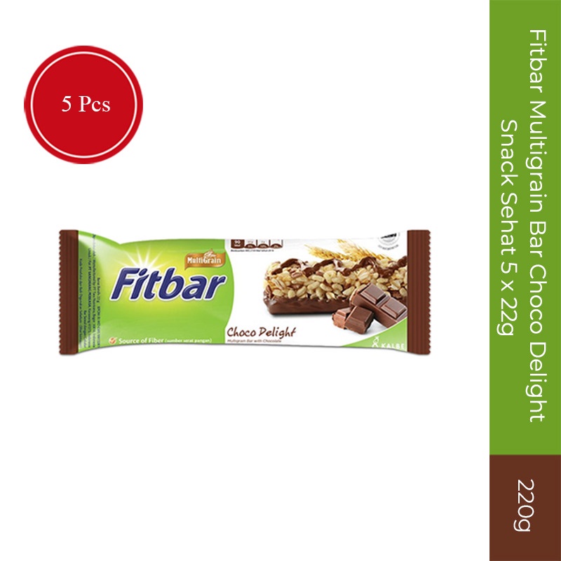 Jual Fitbar Multigrain Bar Choco Delight Snack Sehat 5 x 22g | Shopee ...