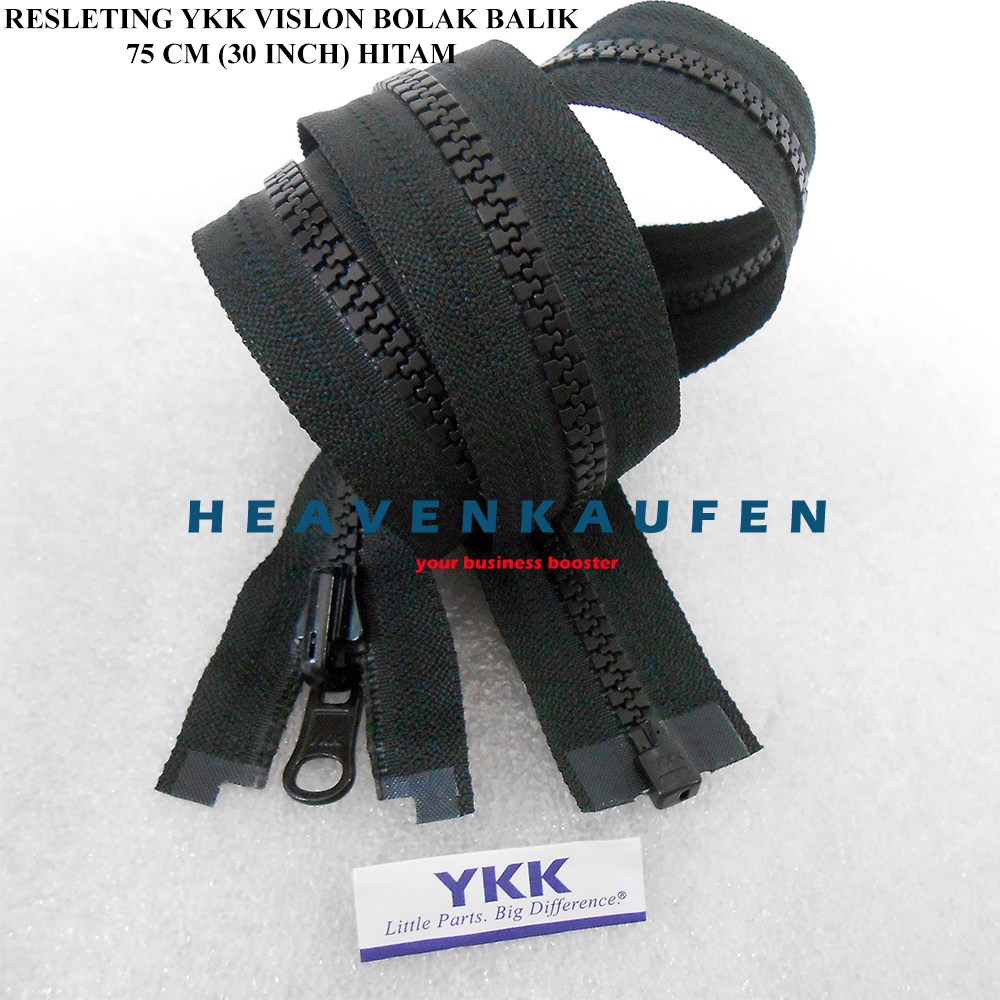 Jual Resleting Zipper Jaket YKK Vislon Bolak Balik 75 cm Atau 30 inch Hitam Open End Buka Lepas ...