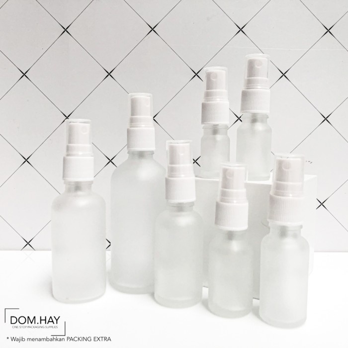 Jual Botol Spray Kaca Frosted Doff Putih Tutup Putih Face Mist Semprot ...