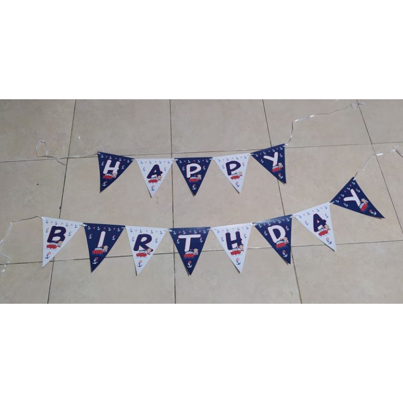 Jual BUNTING FLAG/BANNER FLAG ULANG TAHUN TEMA SAILOR/PELAUT | Shopee ...