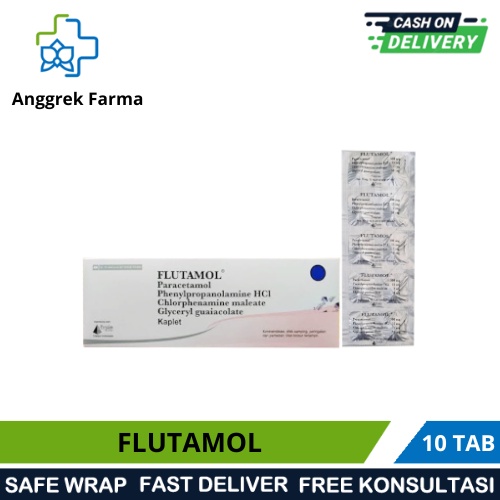 Jual FLUTAMOL/10 TABLET/MERINGANKAN BATUK, FLU DAN HIDUNG TERSUMBAT ...
