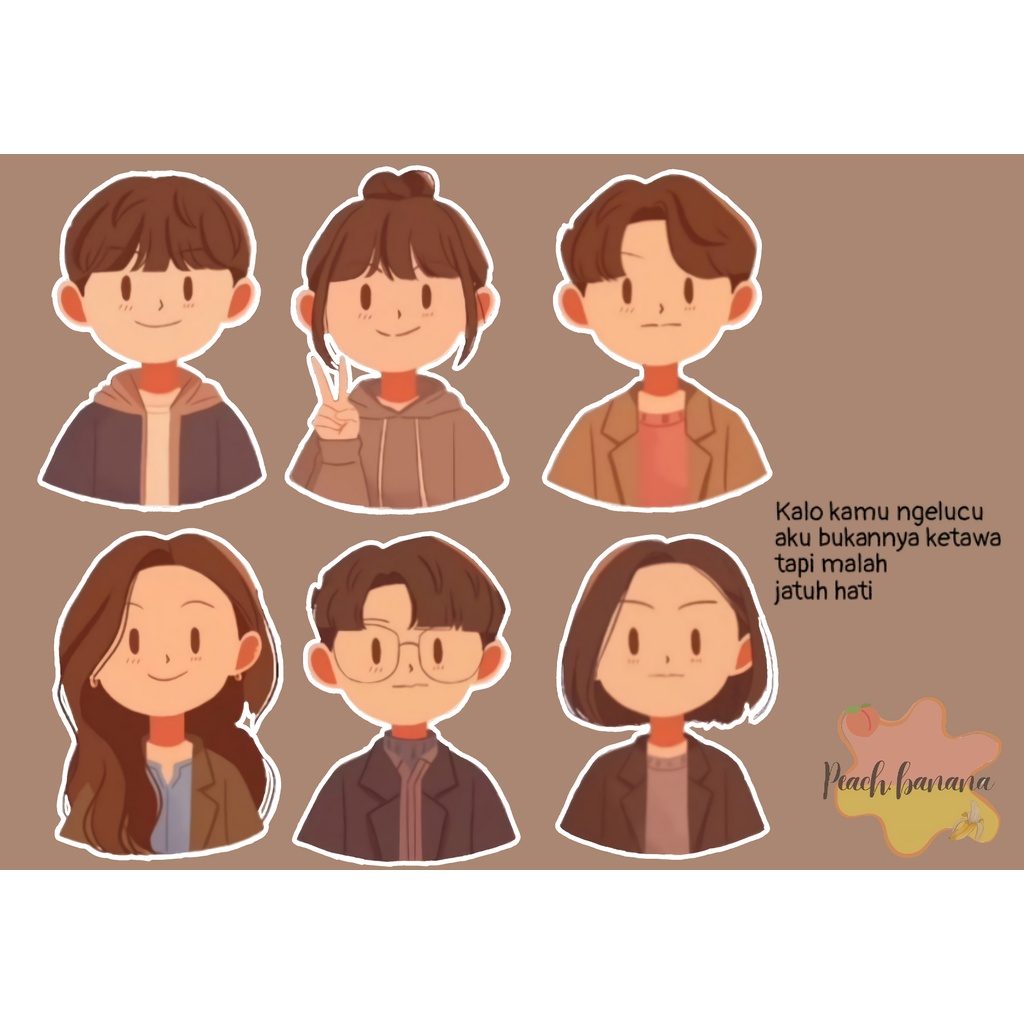 Jual sticker motif orang people sticker aesthetic sticker deco sicker ...