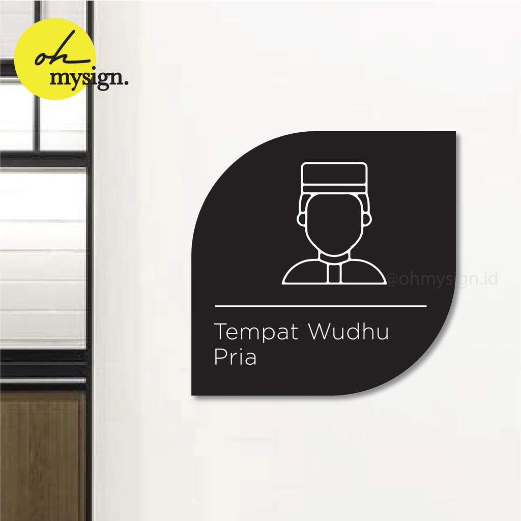 Jual Sign Akrilik Sign Board Acrylic Rounded - Tempat Wudhu Pria ...