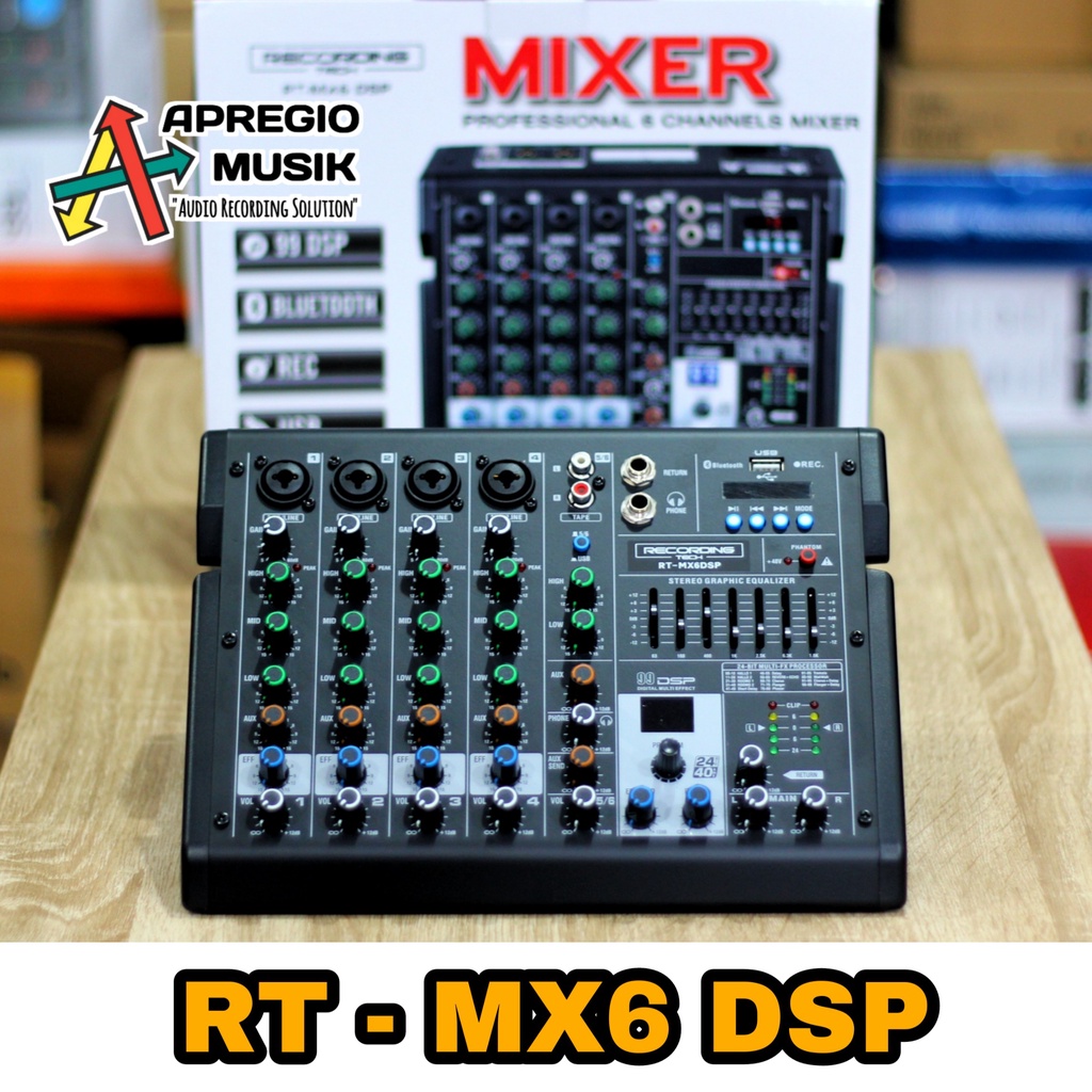 Jual Mixer USB Recording Tech RT MX6 DSP Recording Podcast Apregio ...