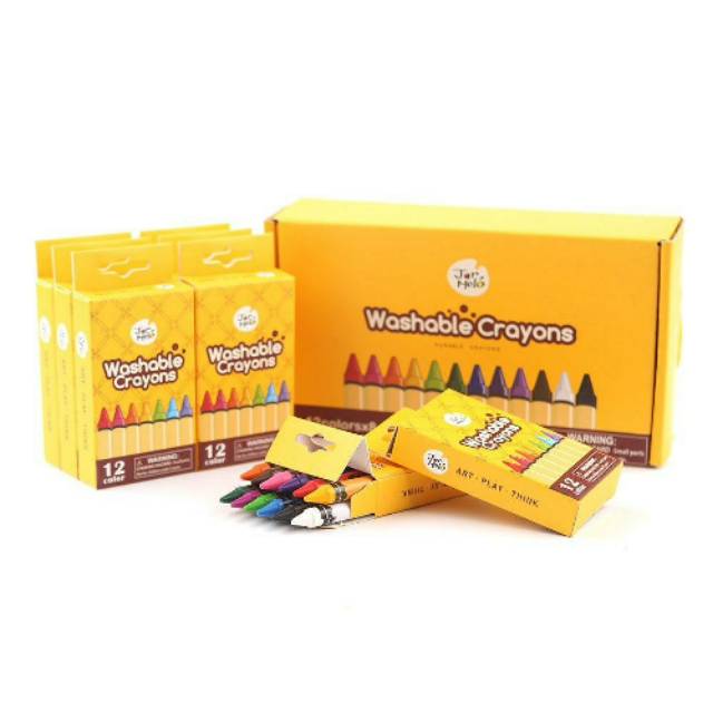 Jual Joan Miro Box of 8pack Washable Crayon 12 color Krayon Anak Crayon ...