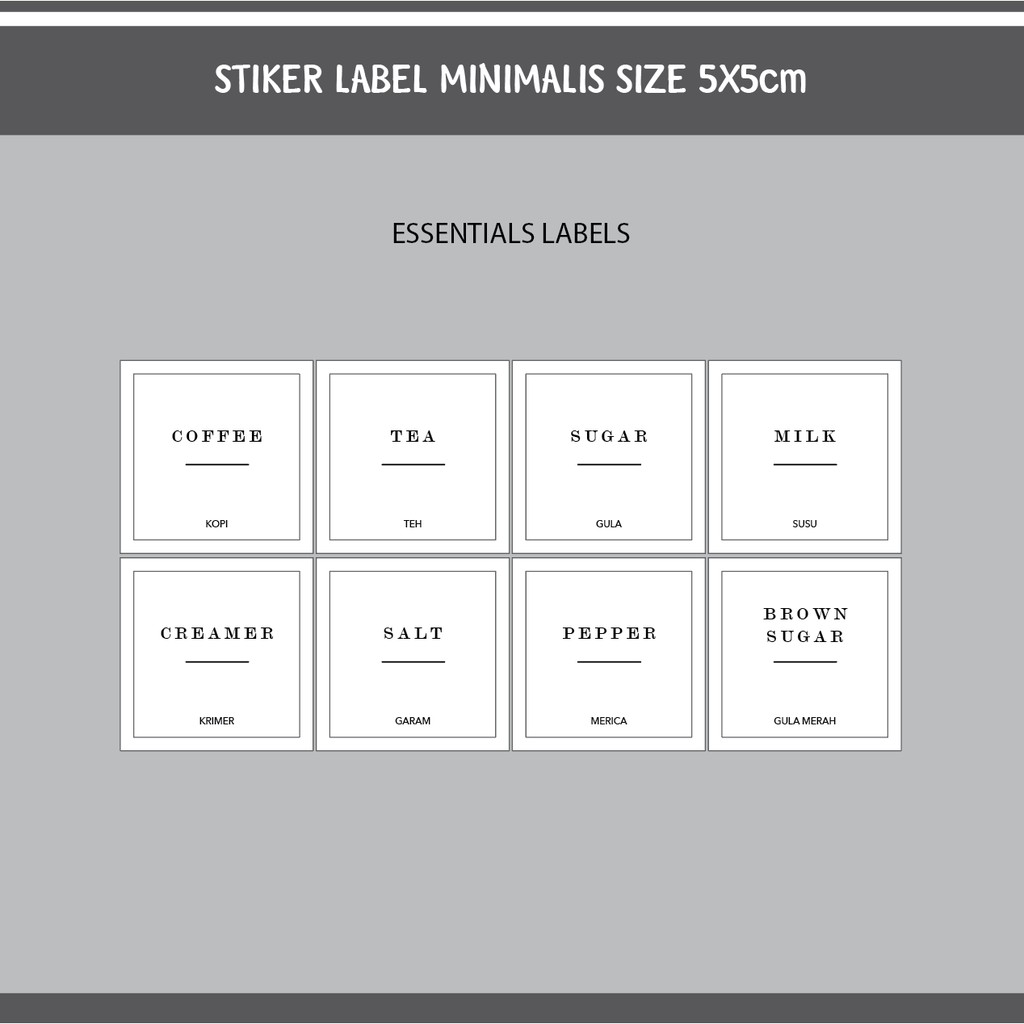 Jual TERMURAH Label Stiker Anti Air Waterproof Penanda Bumbu Dapur ...