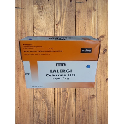 Jual TALERGI OBAT ALERGI (CETRIZINE 10MG) TABLET PER BOX ISI 10 STRIP ...