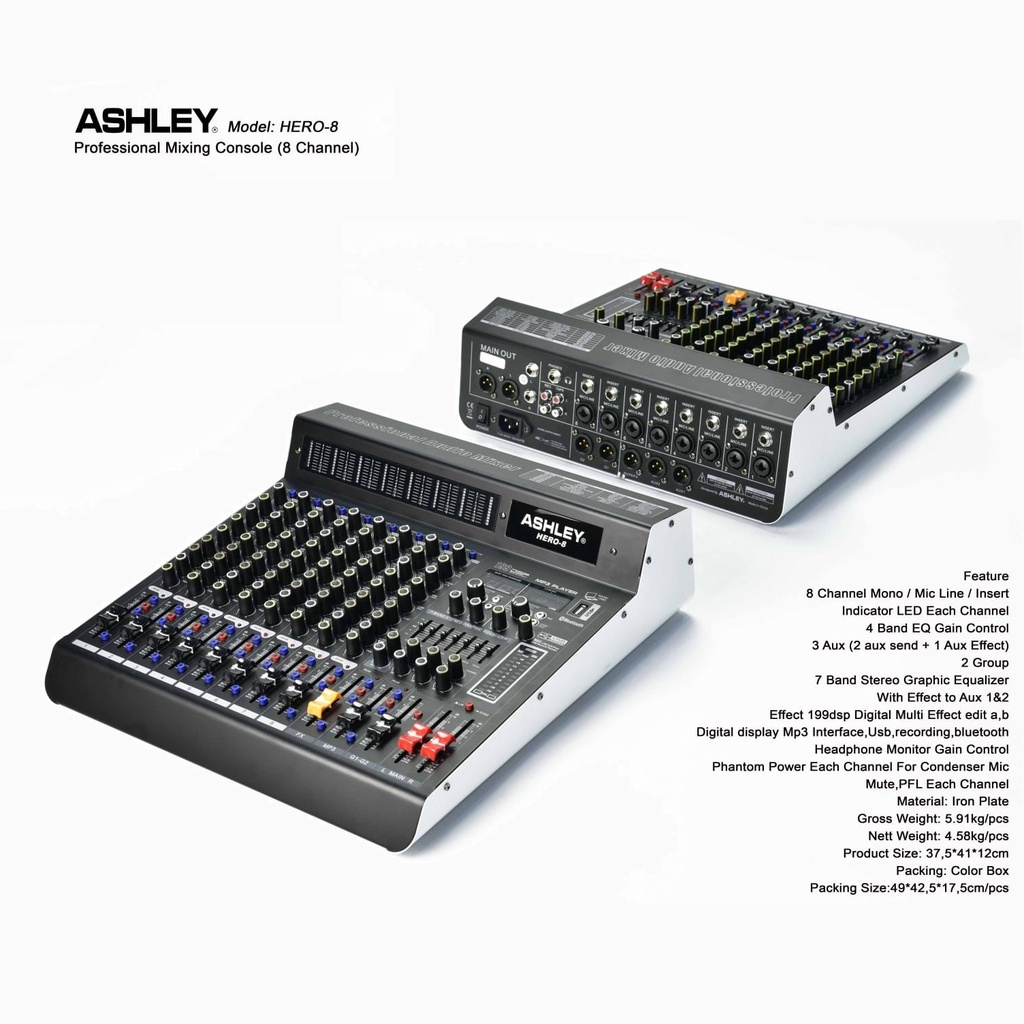 Jual Ashley Hero 8 / Mixer Ashley Hero8 Channel ORIGINAL Multi Effect ...