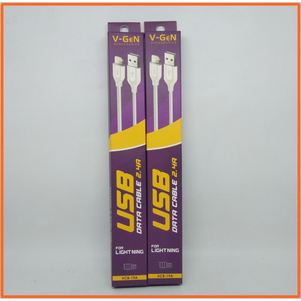 Jual Kabel Data USB Lightning V-GeN 2.4A VCB-19 iPhone 1 Meter | Shopee ...