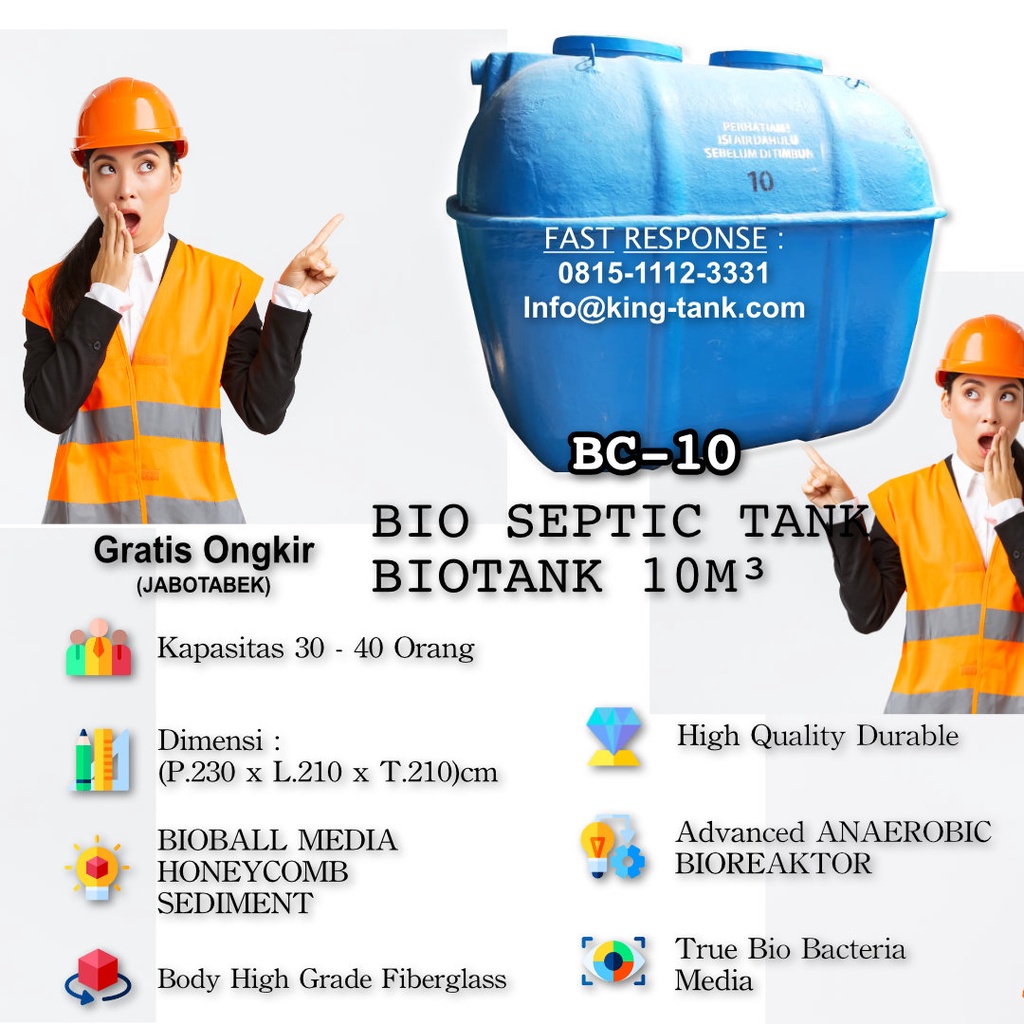 Jual TANGKI BIO Septic Tank BIOTECH 10000 Liter / 10 m3 | Shopee Indonesia