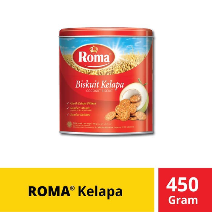 Jual KUE LEBARAN ROMA KELAPA KALENG BULAT MAKANAN RINGAN SNACK KUE ...