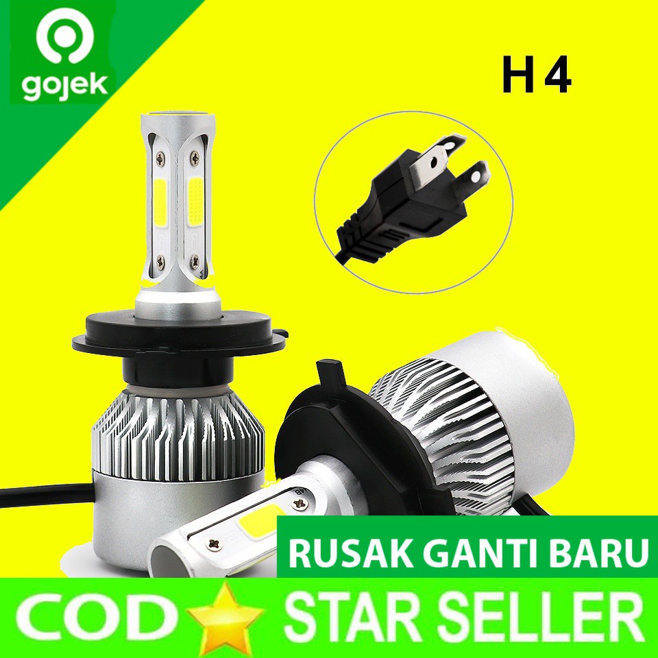 Jual Lampu Mobil Headlight LED COB C6 Headlight 8000LM H4 S2 Chip 2 PCS | Shopee Indonesia