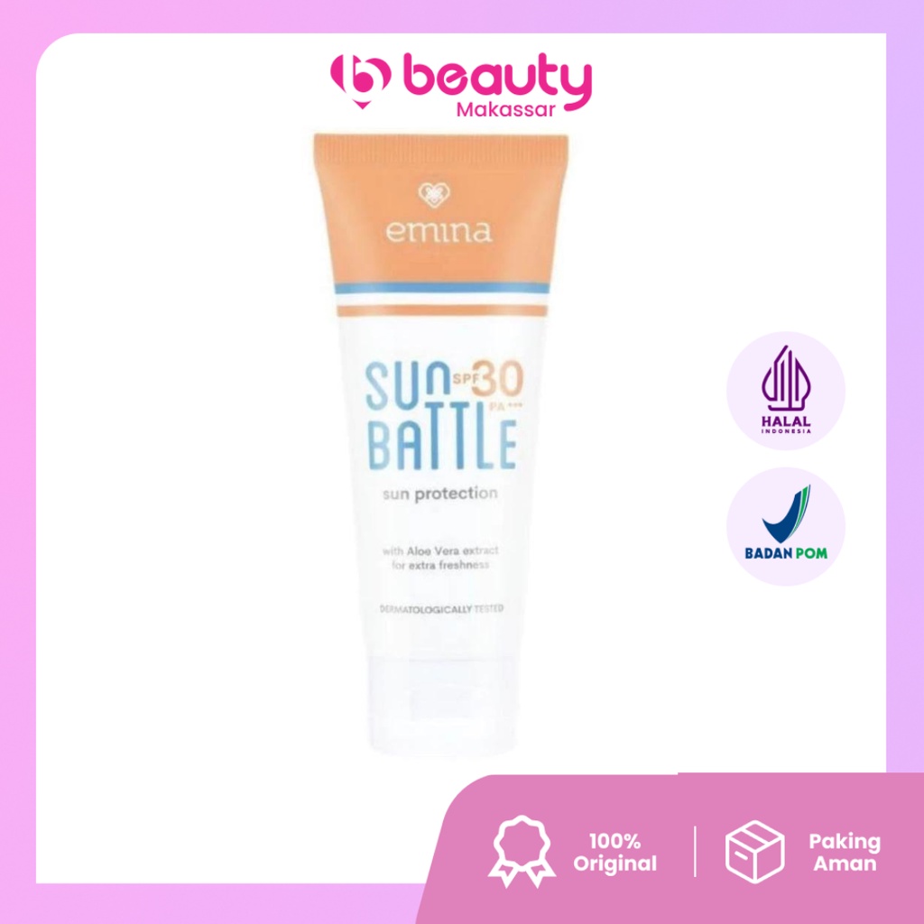 Jual Emina Sun Battle SPF 30P+++ 60ML/Sun Screen Emina/emina sunscreen ...