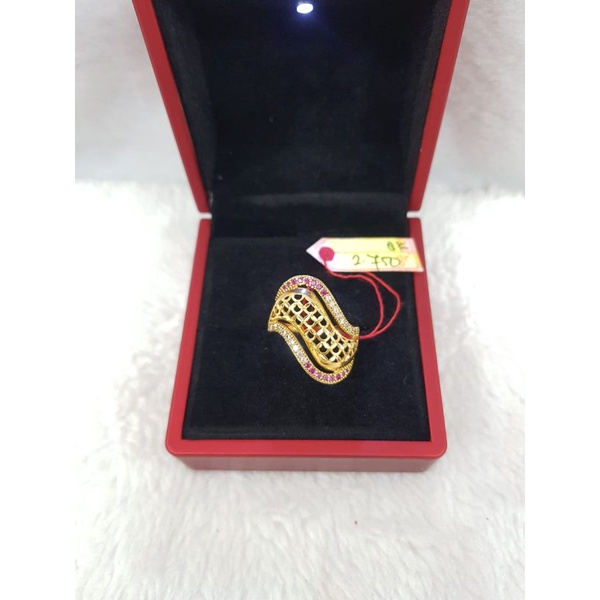 Jual CC1245DLM cincin model daun lenggok vintage permata emas kuning ...
