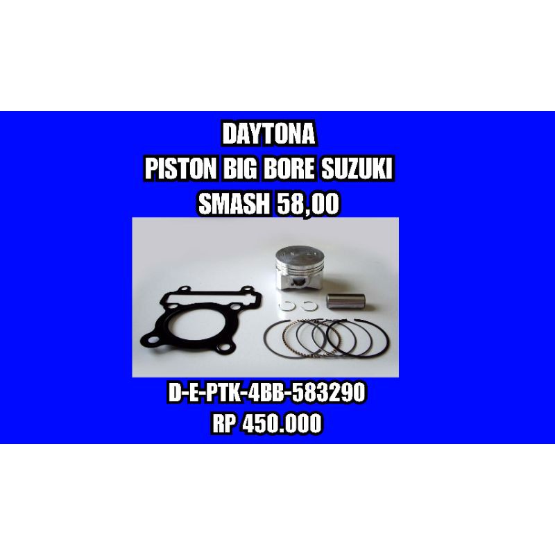 Jual PISTON 4 STROKE BIGBORE SUZUKI SMASH 58.00MM PIN 14MM 130CC ...