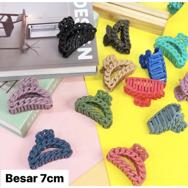 Jual jepit rambut salon besar doff 7cm premium lilit rantai rado ...