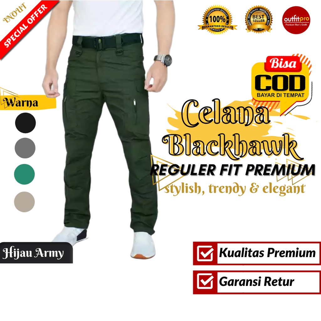 Jual OUTFITPRO | Celana Blackhawk Kargo Cargo Pants Ripstop Panjang Pria Hijau Army Premium ...