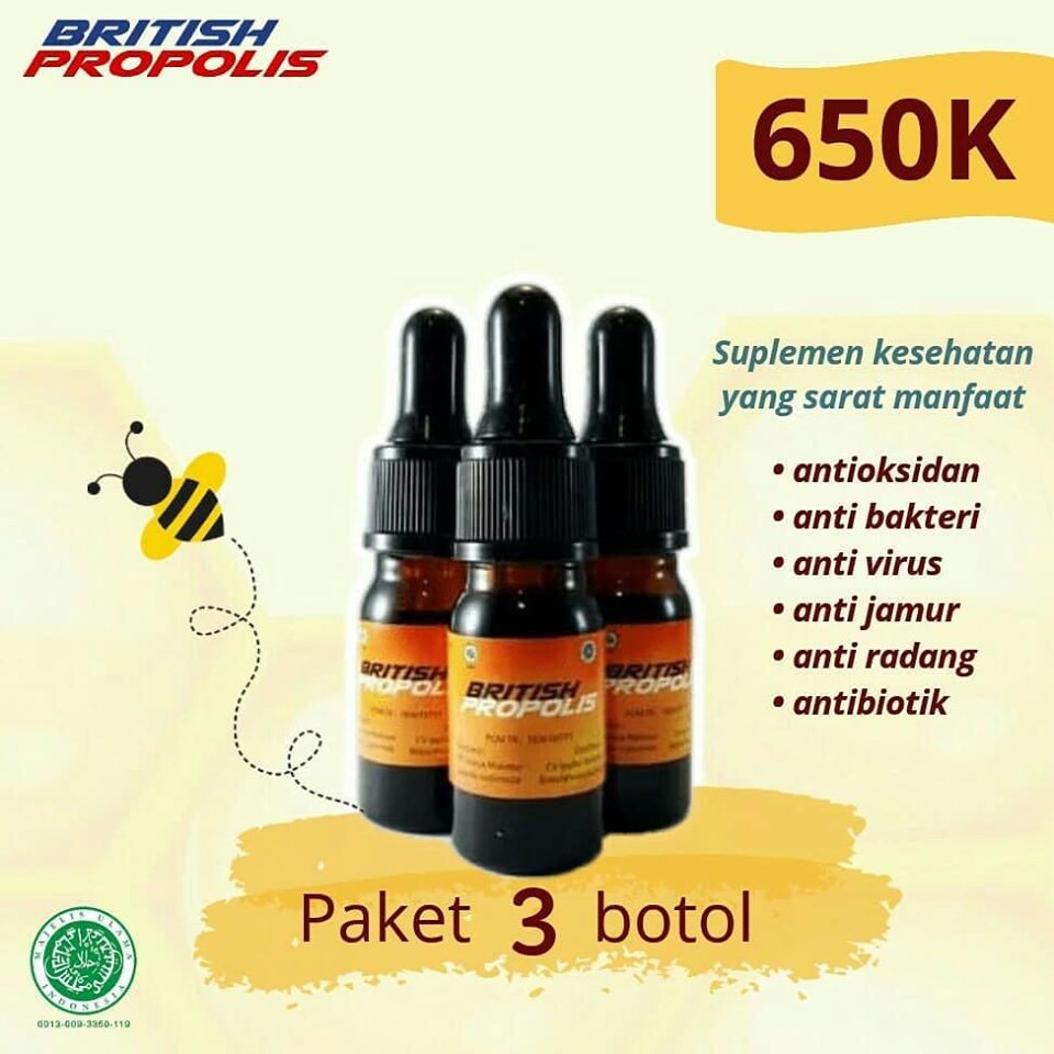 Jual British Propolis Paket Reseller (3 Botol) | Shopee Indonesia