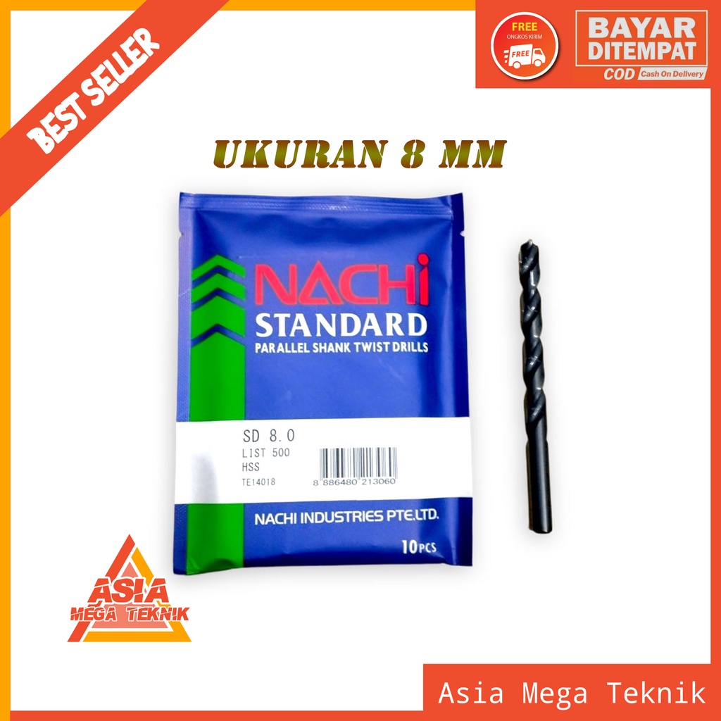 Jual NACHI mata bor besi eceran 3mm 4mm 4.5mm 5.5mm 6mm 7mm 8mm 10mm ...