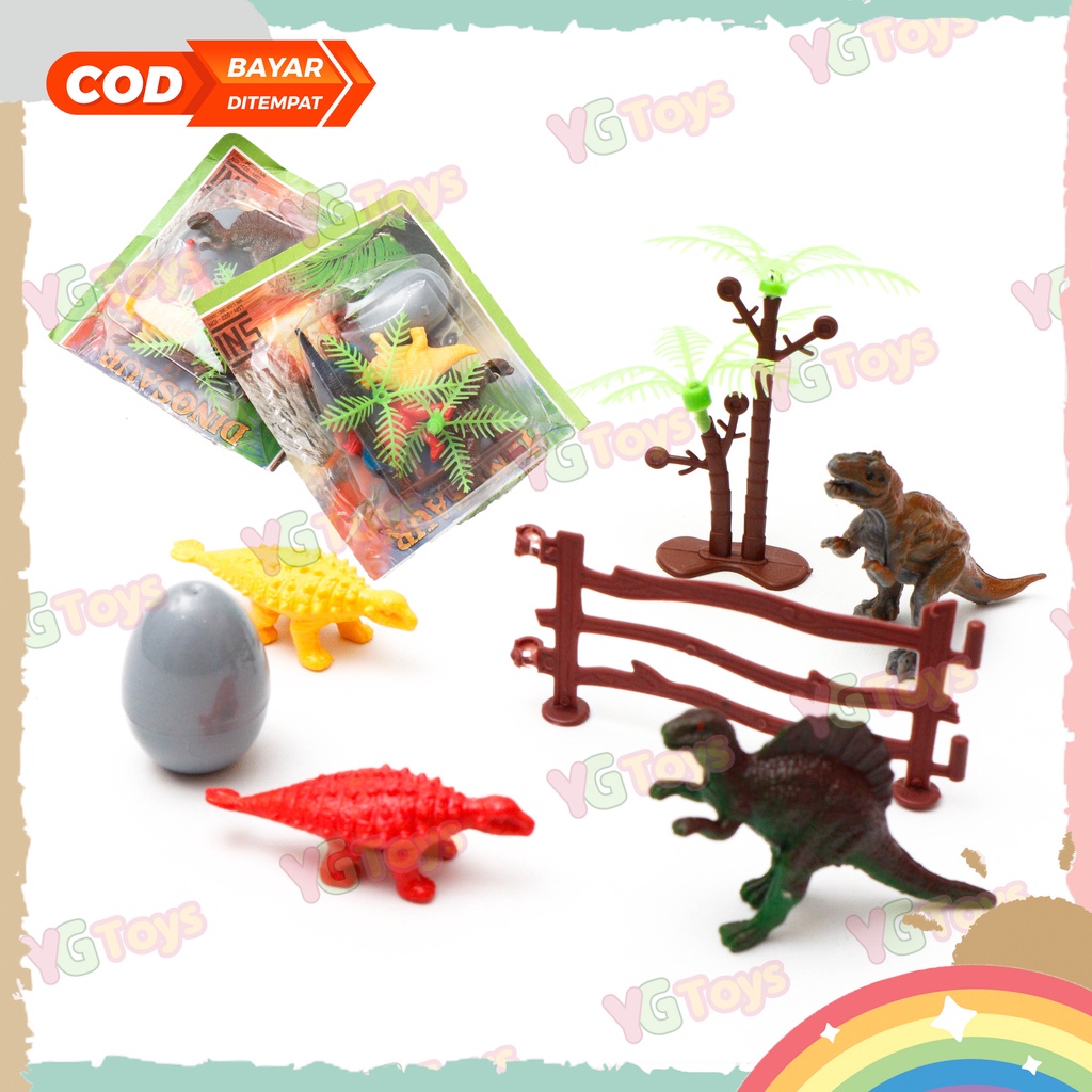 Jual YGtoys Mainan Dinosaurus Karet Boneka Dino Mini Kecil Set | Shopee ...