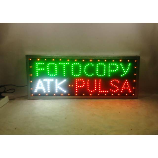 Jual Tulisan lampu led sign outdor FOTOCOPY ATK PULSA 70X30 CM | Shopee ...