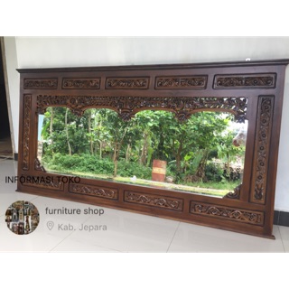 Jual Kaca cermin krepyak kayu jati | Shopee Indonesia