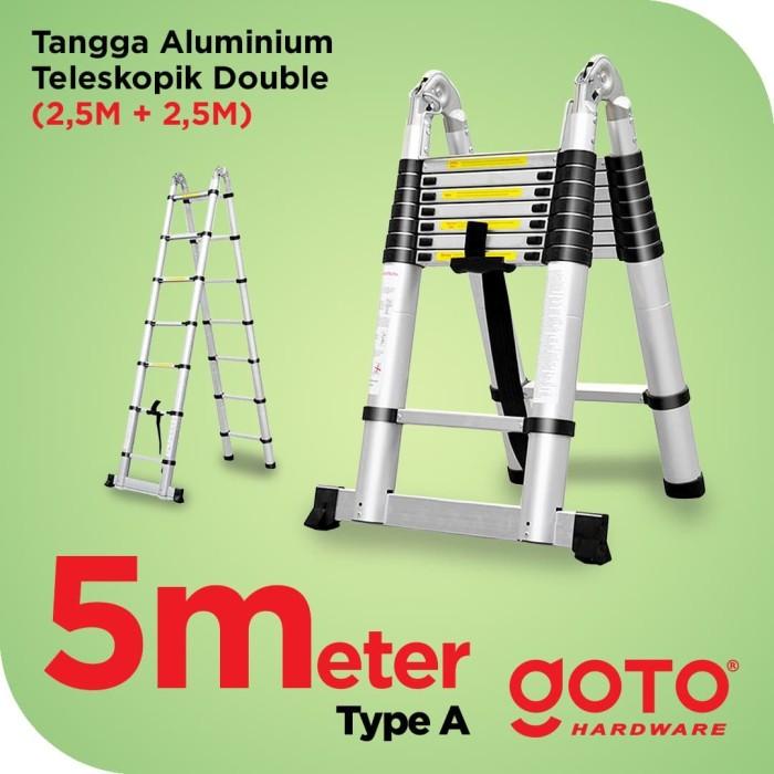 Jual Tangga Tangga Lipat Aluminium Teleskopik Tipe A 2.5+2.5 = 5M ...