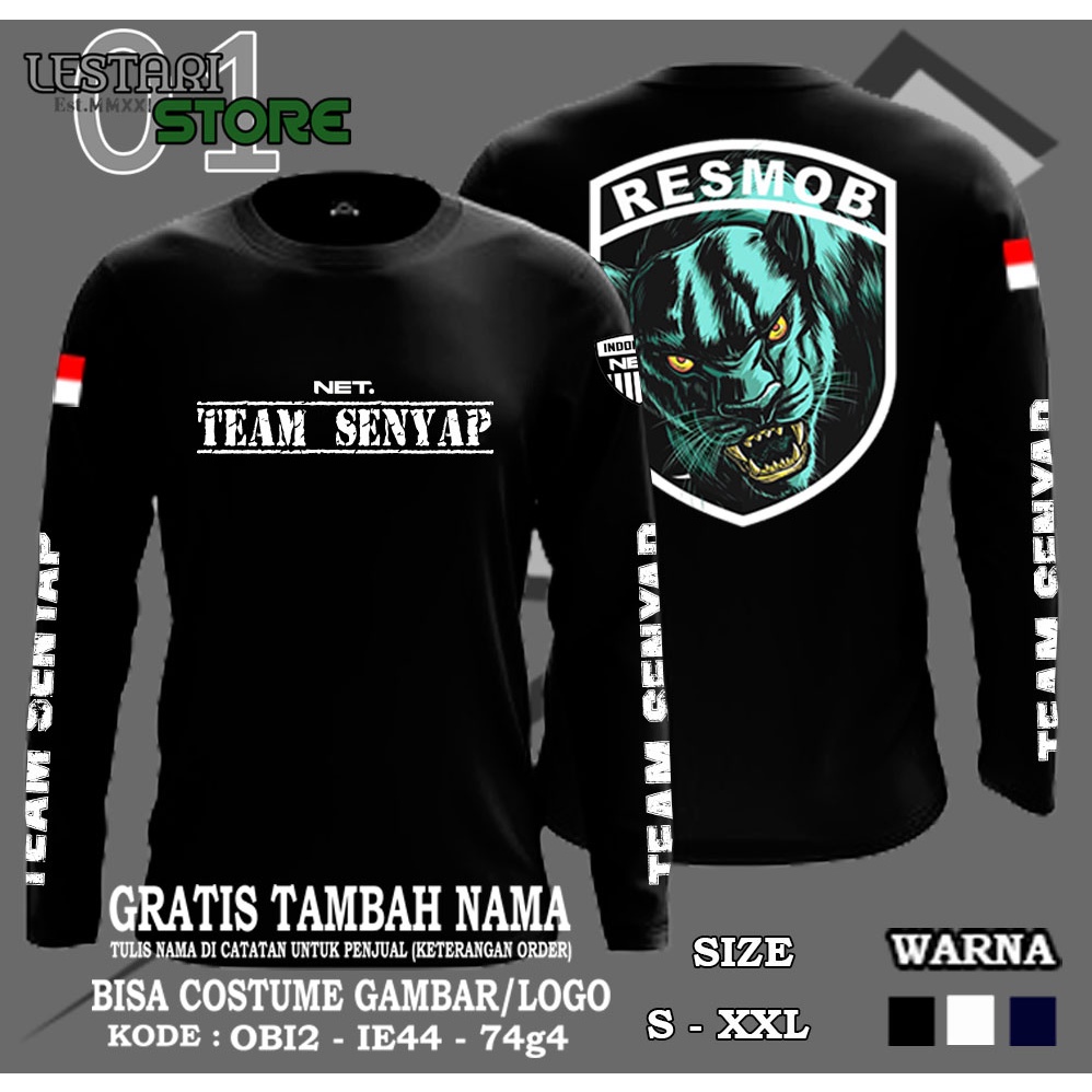 Jual KAOS POLISI RESMOB TEAM SENYAP TANGAN PANJANG - T SHIRT POLISI ...