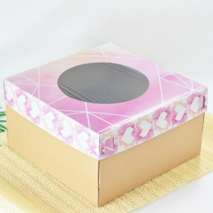 Jual Dus mika 22x22x7 / 22x22x12 love pink corrugated box kardus roti ...