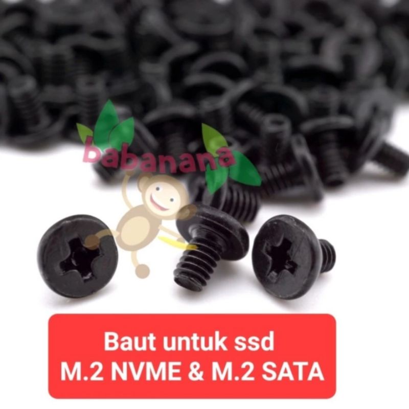 Jual Baut untuk M.2 ssd nvme hitam screw sekrup skrup pc laptop black ...