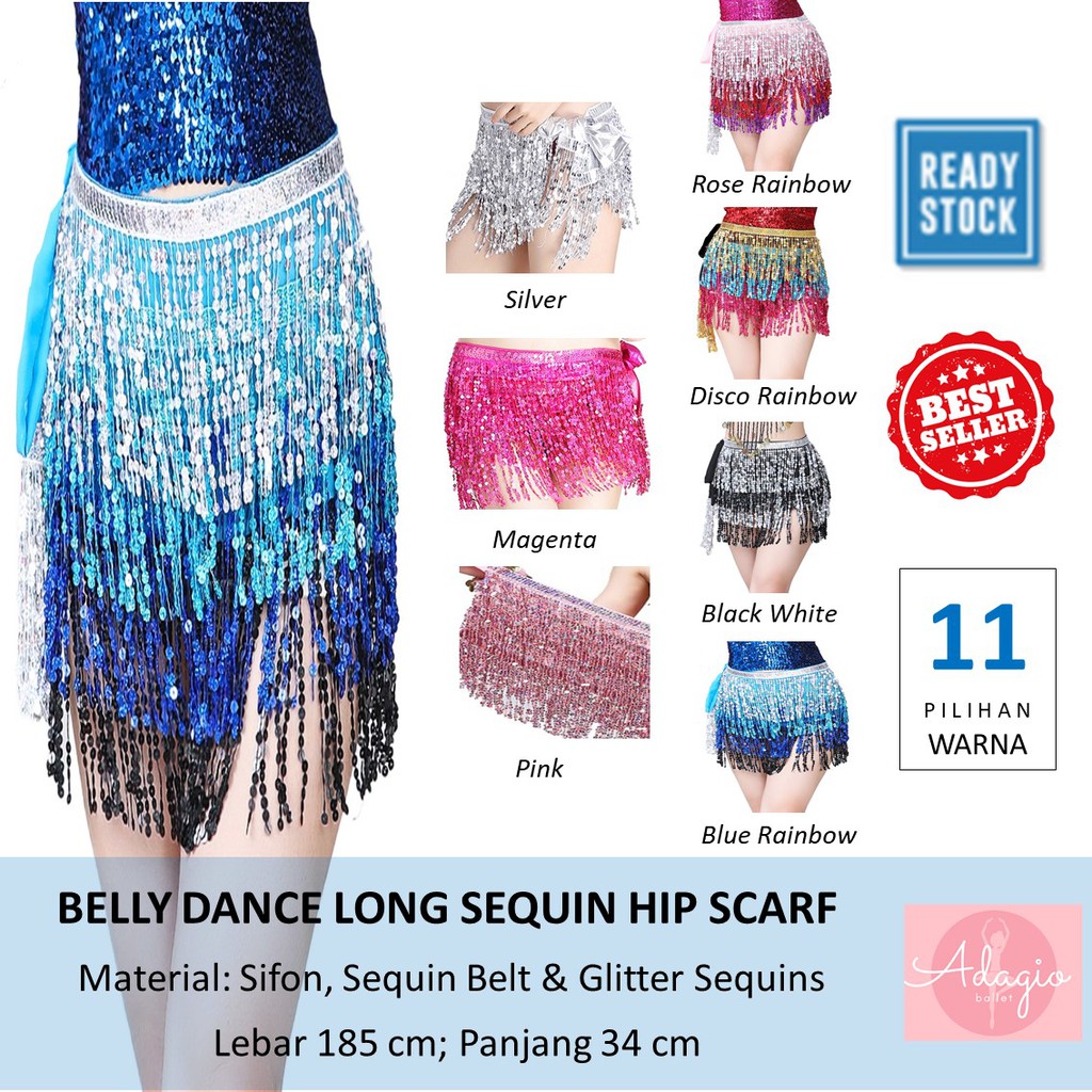 Jual BELLY DANCE HIP SCARF SABUK TARI PERUT SELENDANG ZUMBA SEQUIN ...