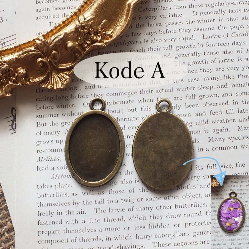 Jual Frame Liontin Cabochon Oval Polos 18x25 MM Cangkang Cameo Blank ...